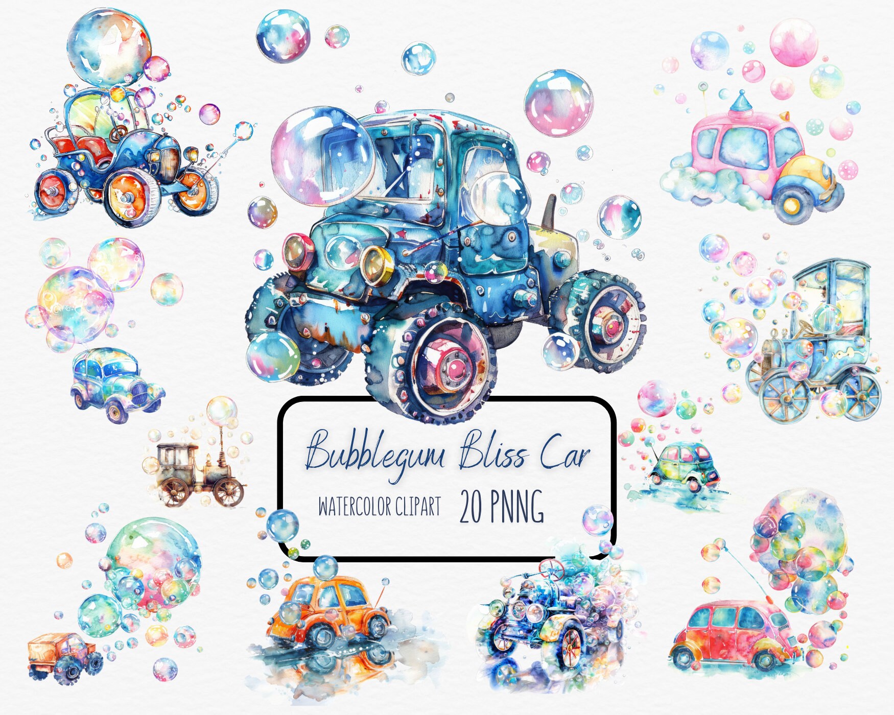 Watercolor Car Clipart, Vehicles Art Scrapbooking Library Png, Graphics ...