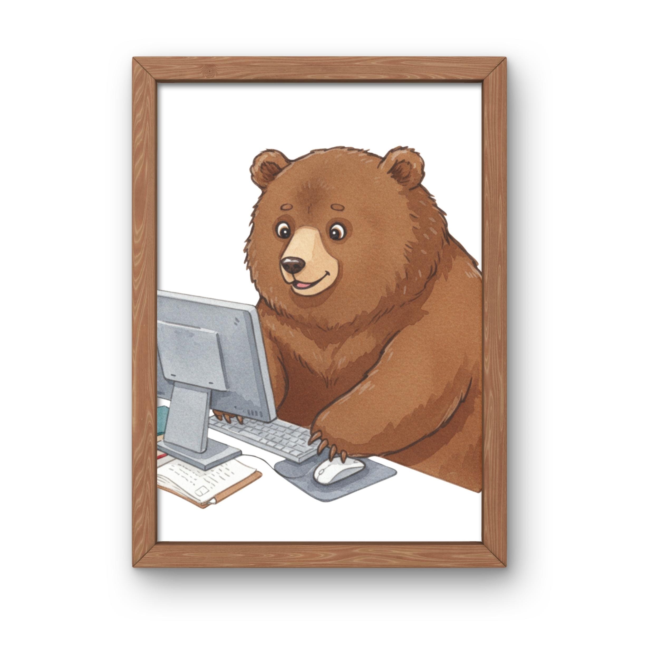 Watercolor Bear Clipart: Back to School Animal PNG Set (digital ...