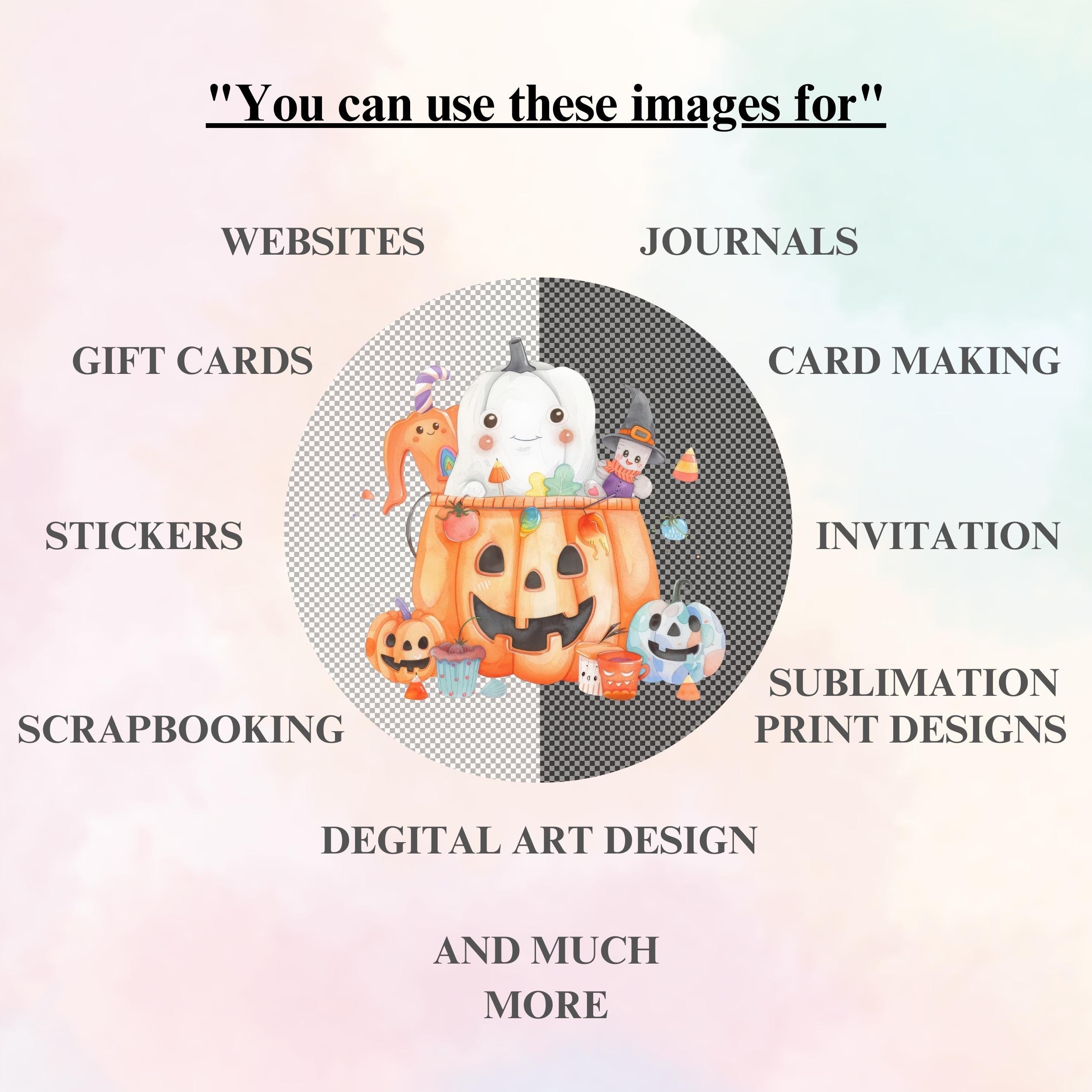 Watercolor Halloween Clipart Bundle Whimsical Halloween Cute Spooky ...