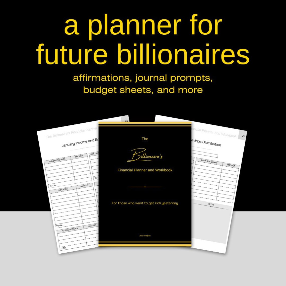 The Billionaire's Financial Planner and Workbook 2024 Version Digital ...