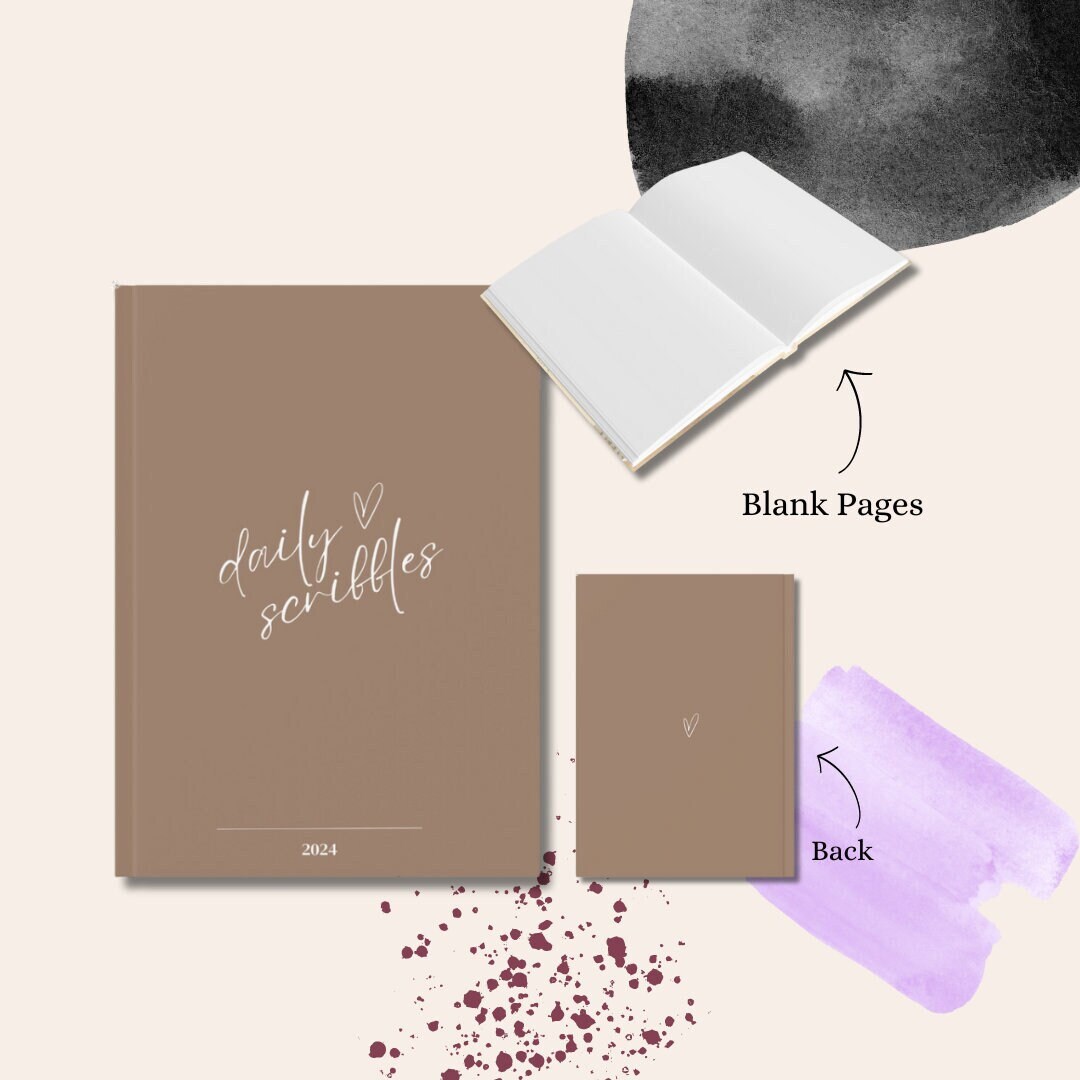 Daily Scribbles BEIGE A5 Notepad Hard Backed Bullet Journal Sketching ...