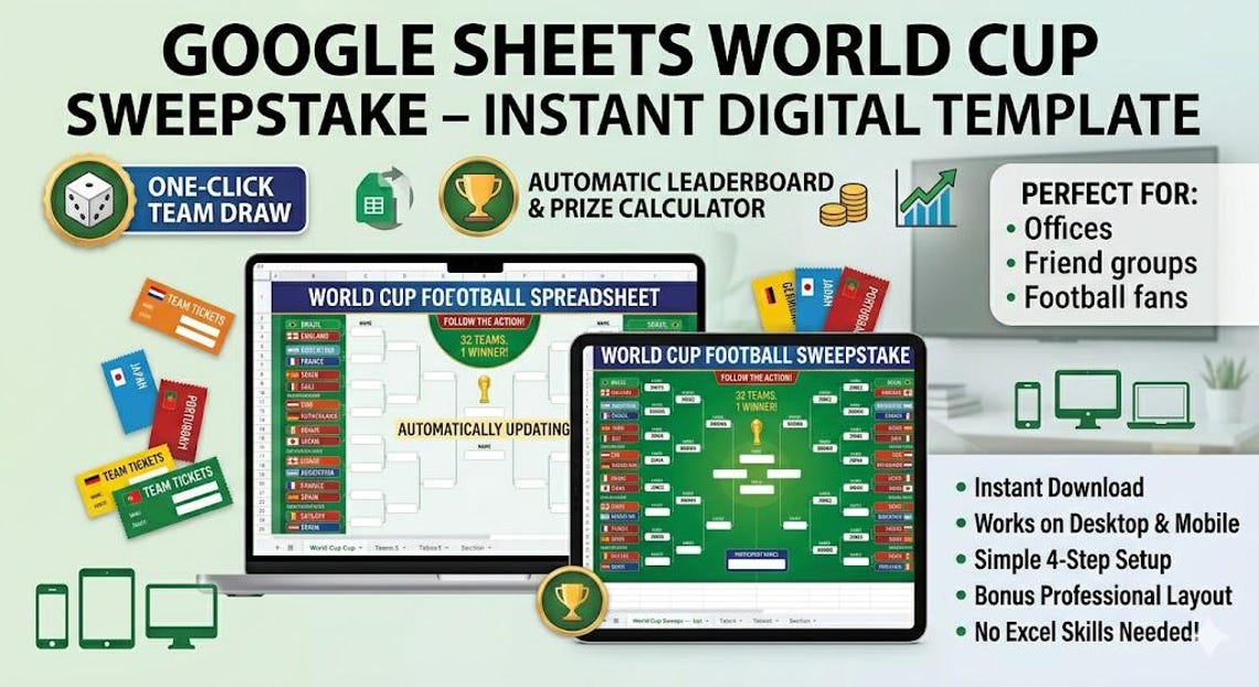 Football World Cup 2026 Sweepstake Kit | Google Sheets Template ...