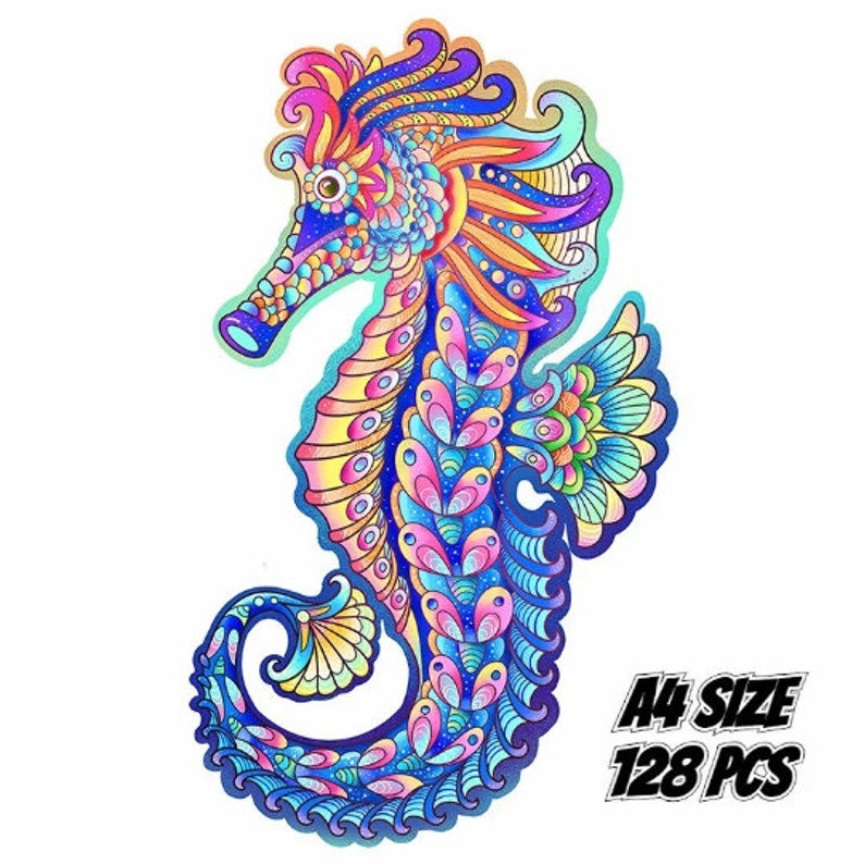 Animal Wooden Jigsaw Puzzle Unique Shape Pieces - Panda - Elephant, Fox ...