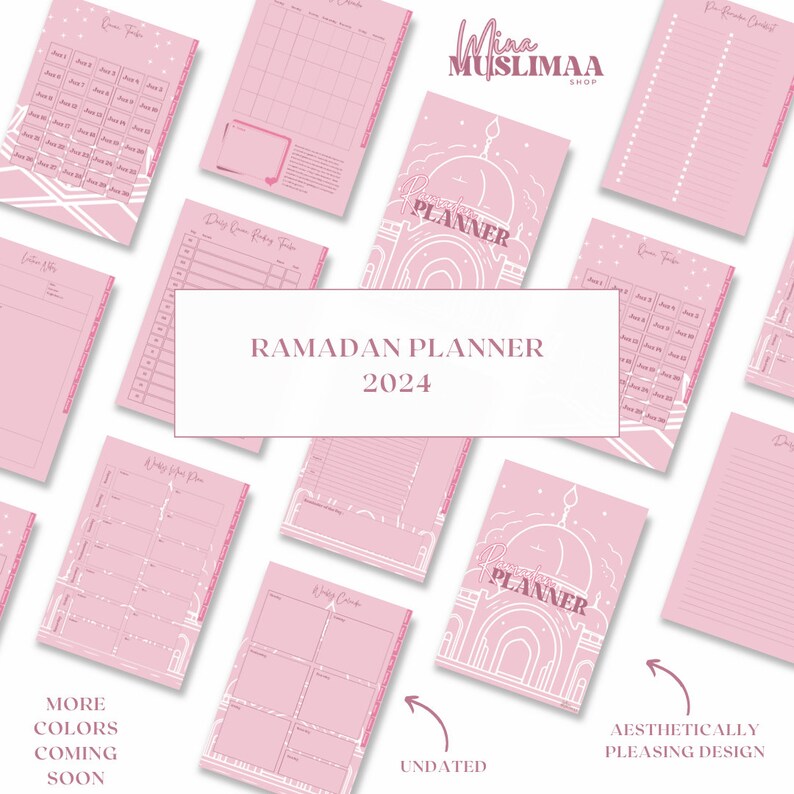 Pink Ramadan Digital Planner | Ramadan 2024 Planner PDF | Muslim Daily ...