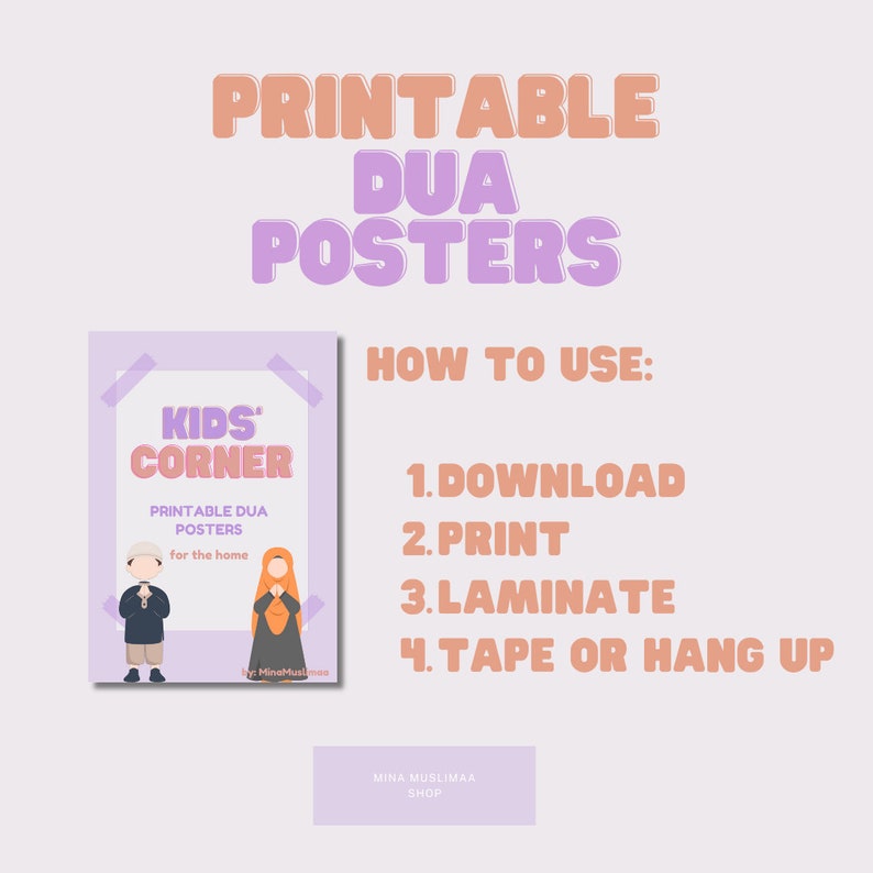 Printable Dua Posters | Islam for Kids | Islam Printables | Kid Posters ...