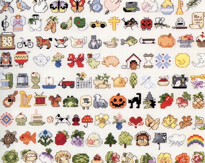 Mini Cross Stitch Motifs PDF Pattern, Cute Small Embroidery Designs ...
