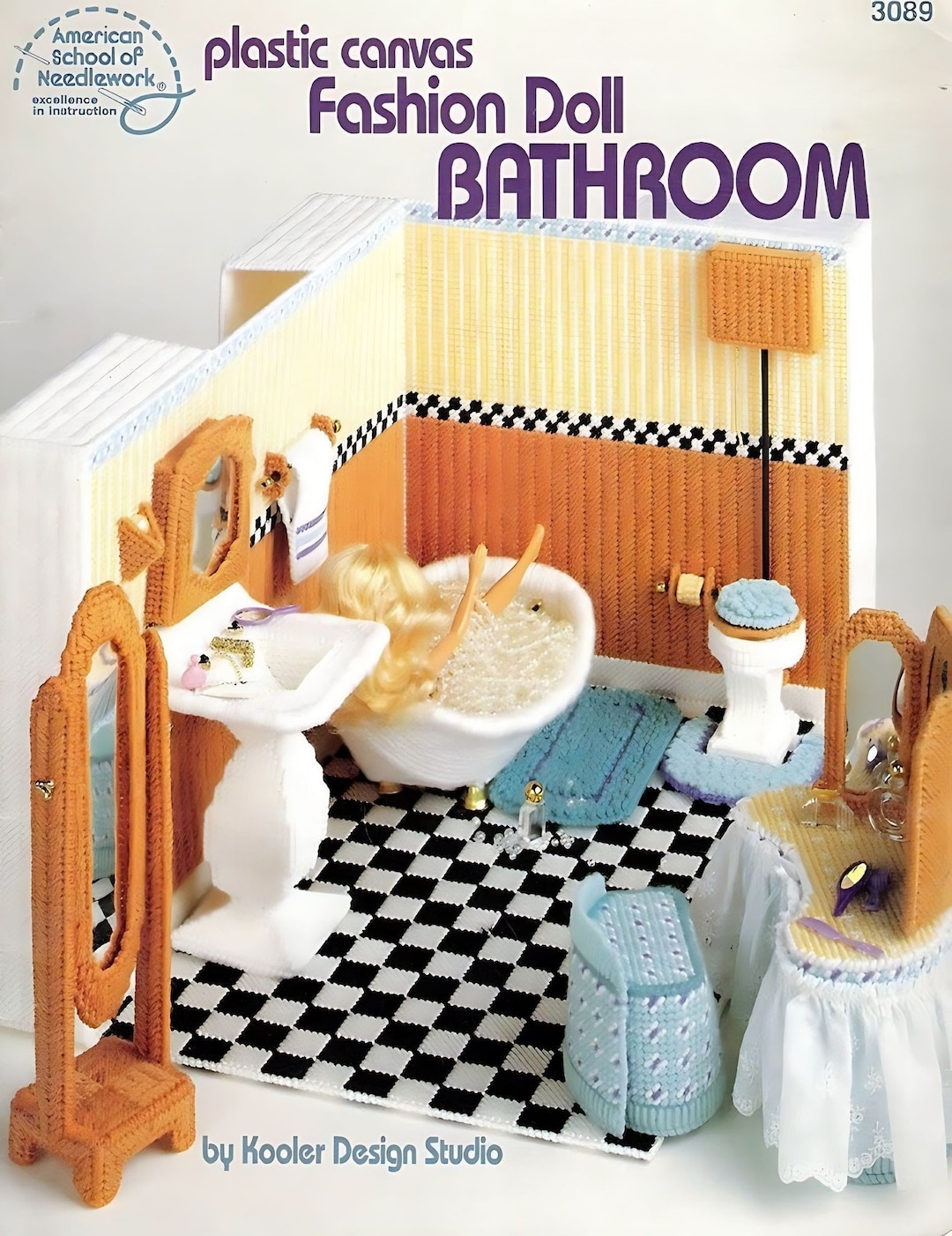 Plastic Canvas Doll House Pattern Booklet, Fashion Doll Bathroom ...