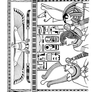 Vintage Coloring Book for Adults, Ancient Egyptian Design, Digital ...