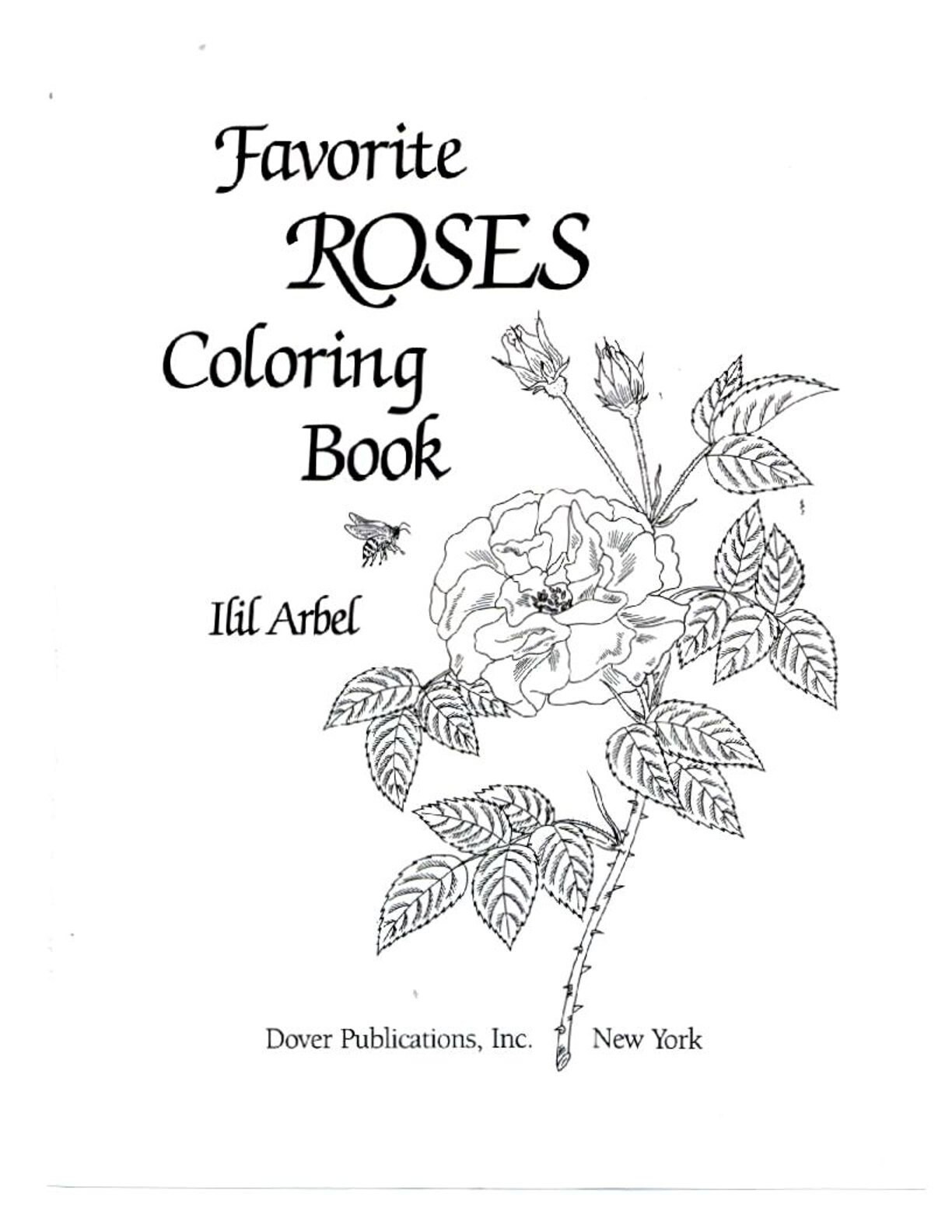 Vintage Coloring Book, Favorite Roses, Dover Nature Coloring Book, Pdf ...