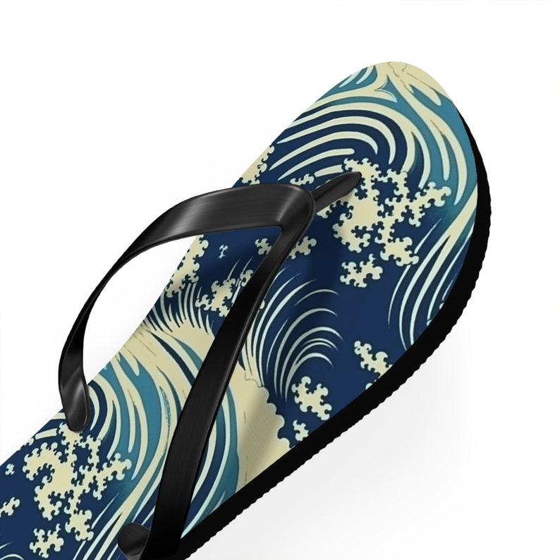 Aesthetic Hokusai Inspired Flip Flops, Unique Flip Flops for Women or ...