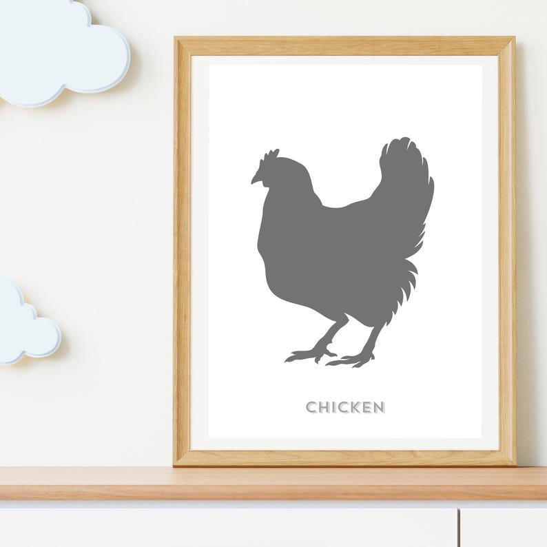 Chicken Animal Poster Digital Download - Etsy