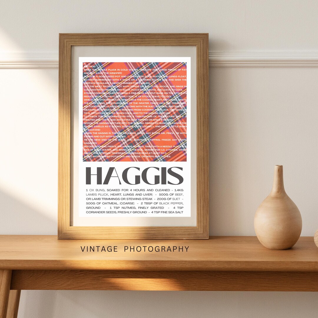 Haggis Recipe Wall Art Poster Print Instant Download - Etsy
