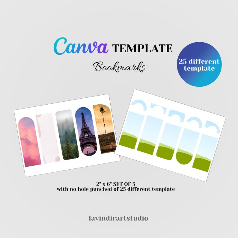 Canva Editable Bookmark Templates Personalized Bookmark PDF - Etsy