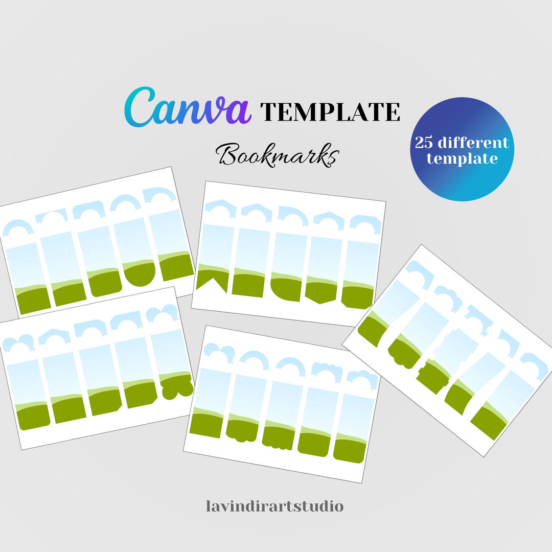 Canva Editable Bookmark Templates Personalized Bookmark PDF - Etsy