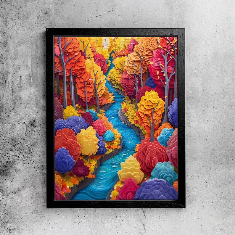 Paper Art Paper Cut Art Nature Landscape Autumn Kirigami Bundle Ten HD ...