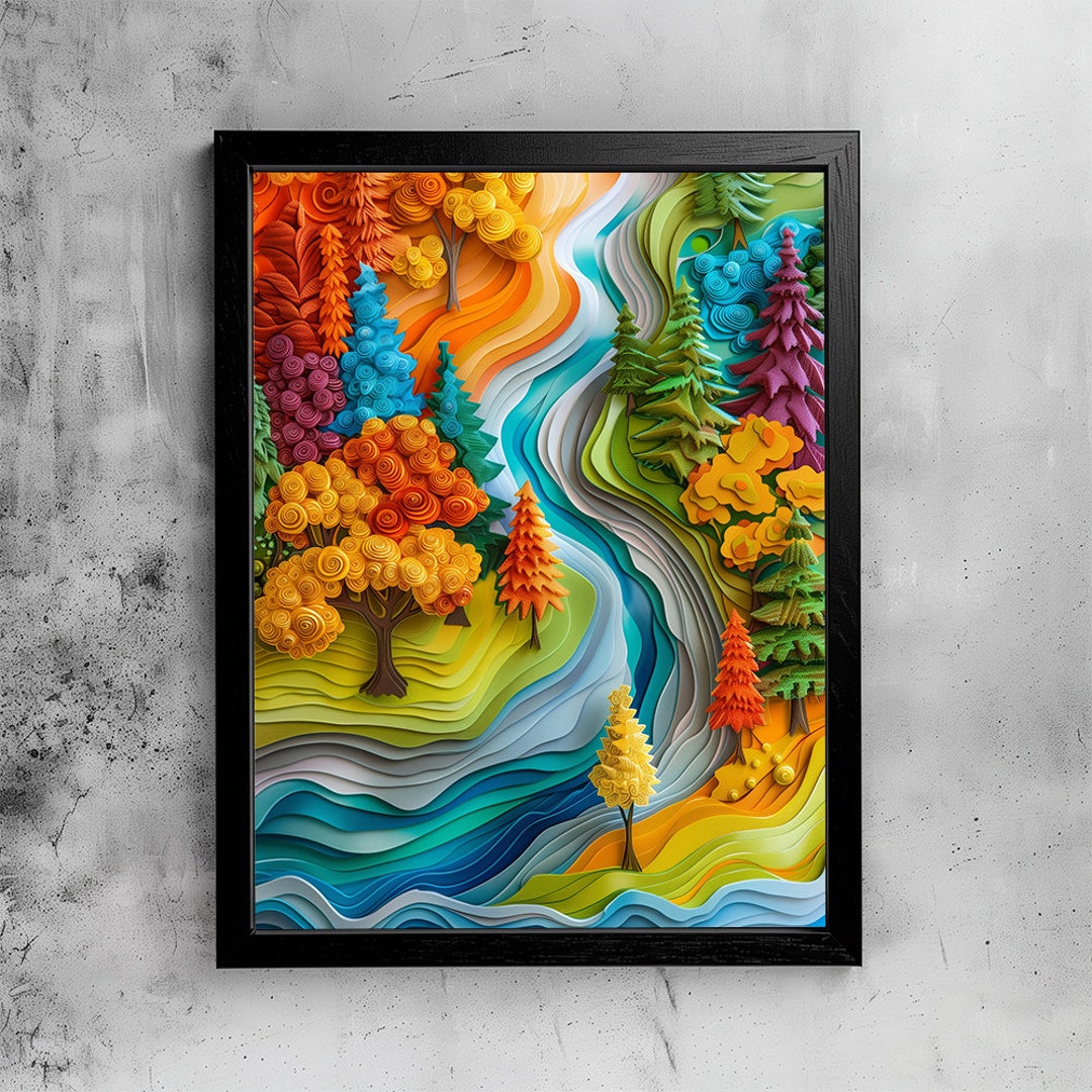 Paper Art Paper Cut Art Nature Landscape Autumn Kirigami Bundle Ten HD ...