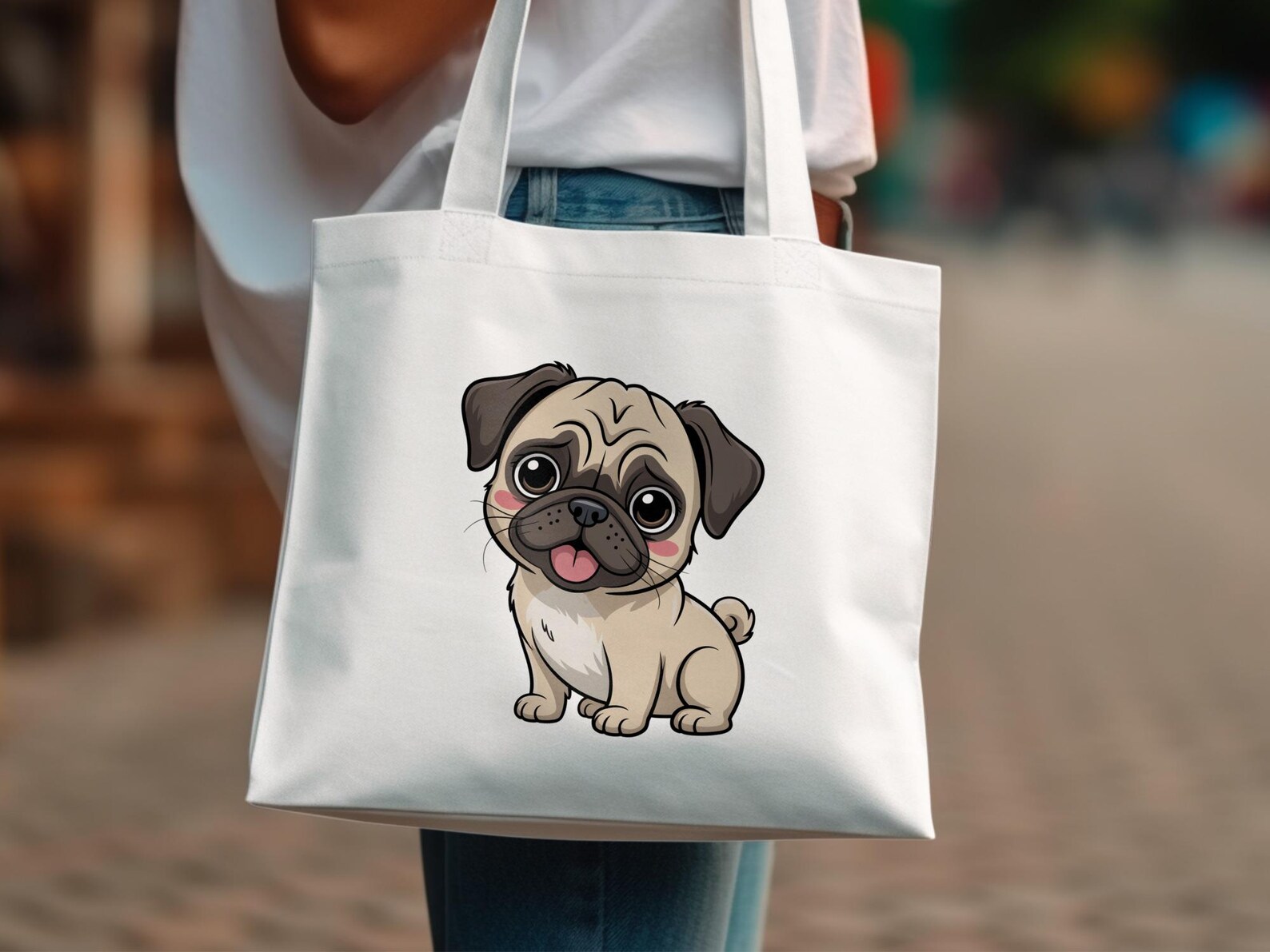 Cute Pug Clipart, Dog Clipart, Puppy Art, Dog PNG, Nursery Art ...