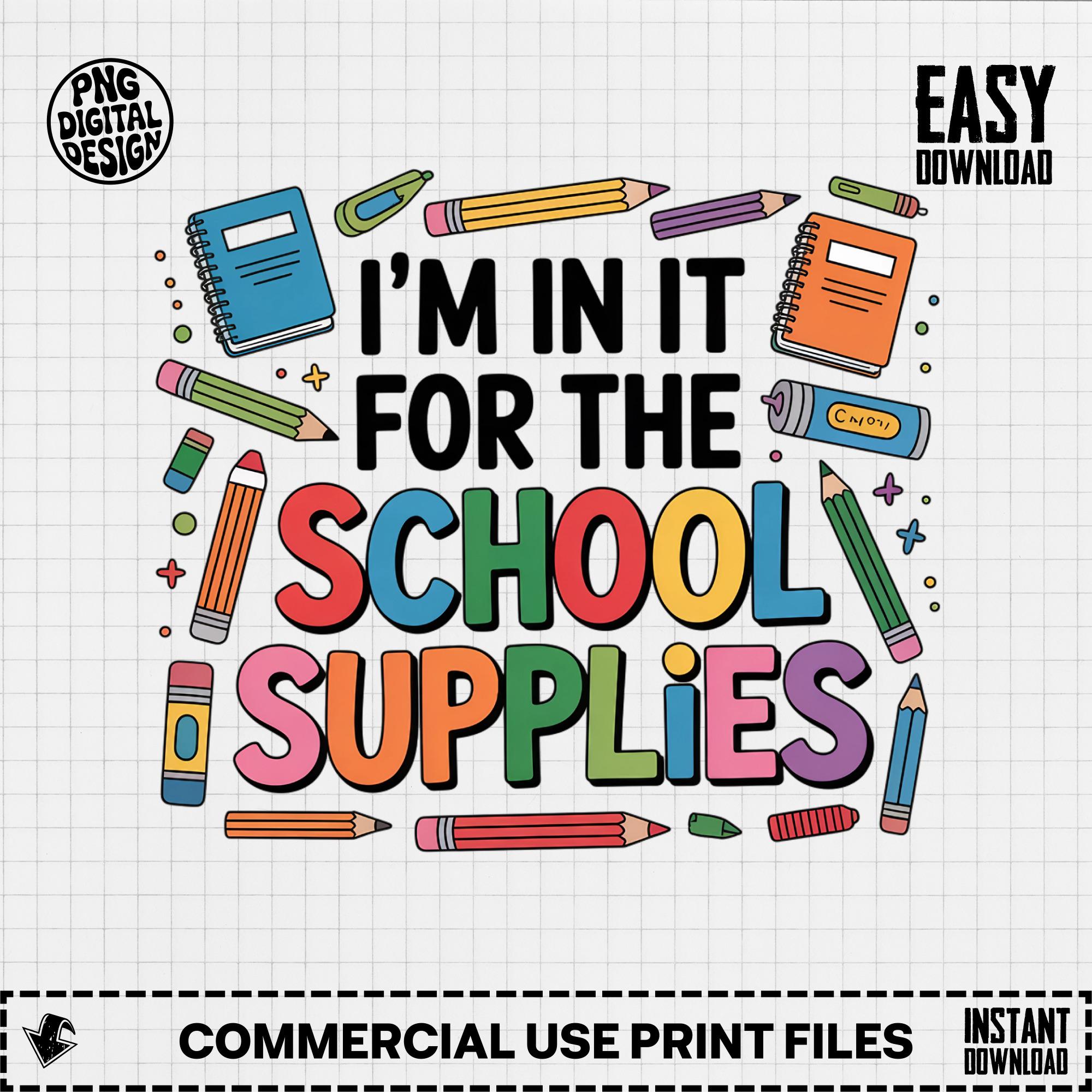 School Supplies Digital, Education Clipart, Back to School Vector ...
