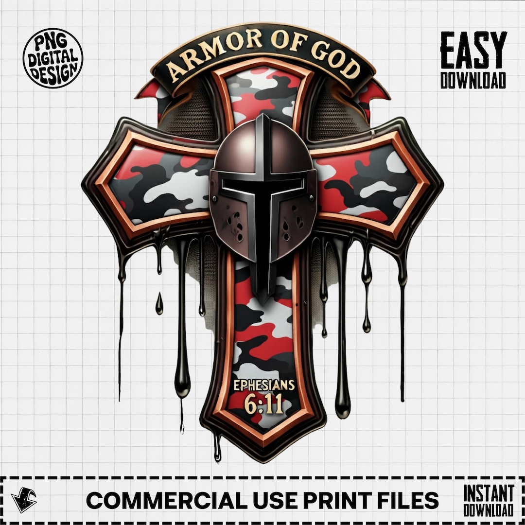 Armor of God Cross: Christian Warrior PNG (digital Download) - Etsy