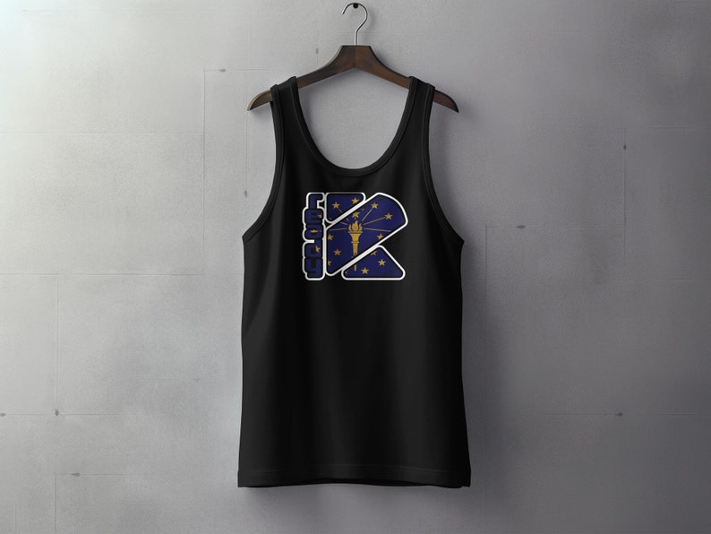 Indiana State Flag Torch and Stars Design, Ready Graphic Tank Top ...