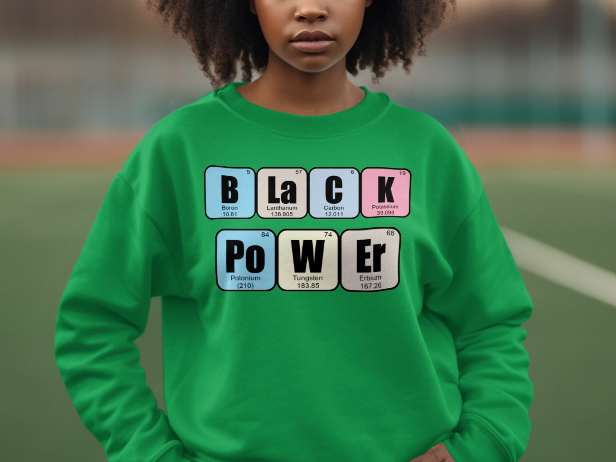 Periodic Table Black Power Chemistry Sweatshirt, Fun Science Sweater ...
