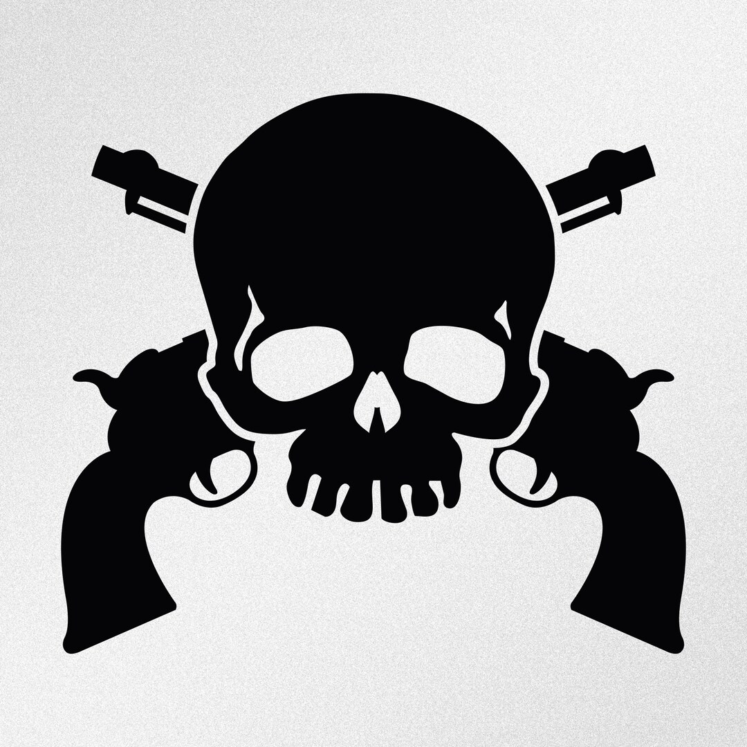 Skull Guns Pistols Revolvers Colts Car Laptop Motorbike Vinyl Decal ...
