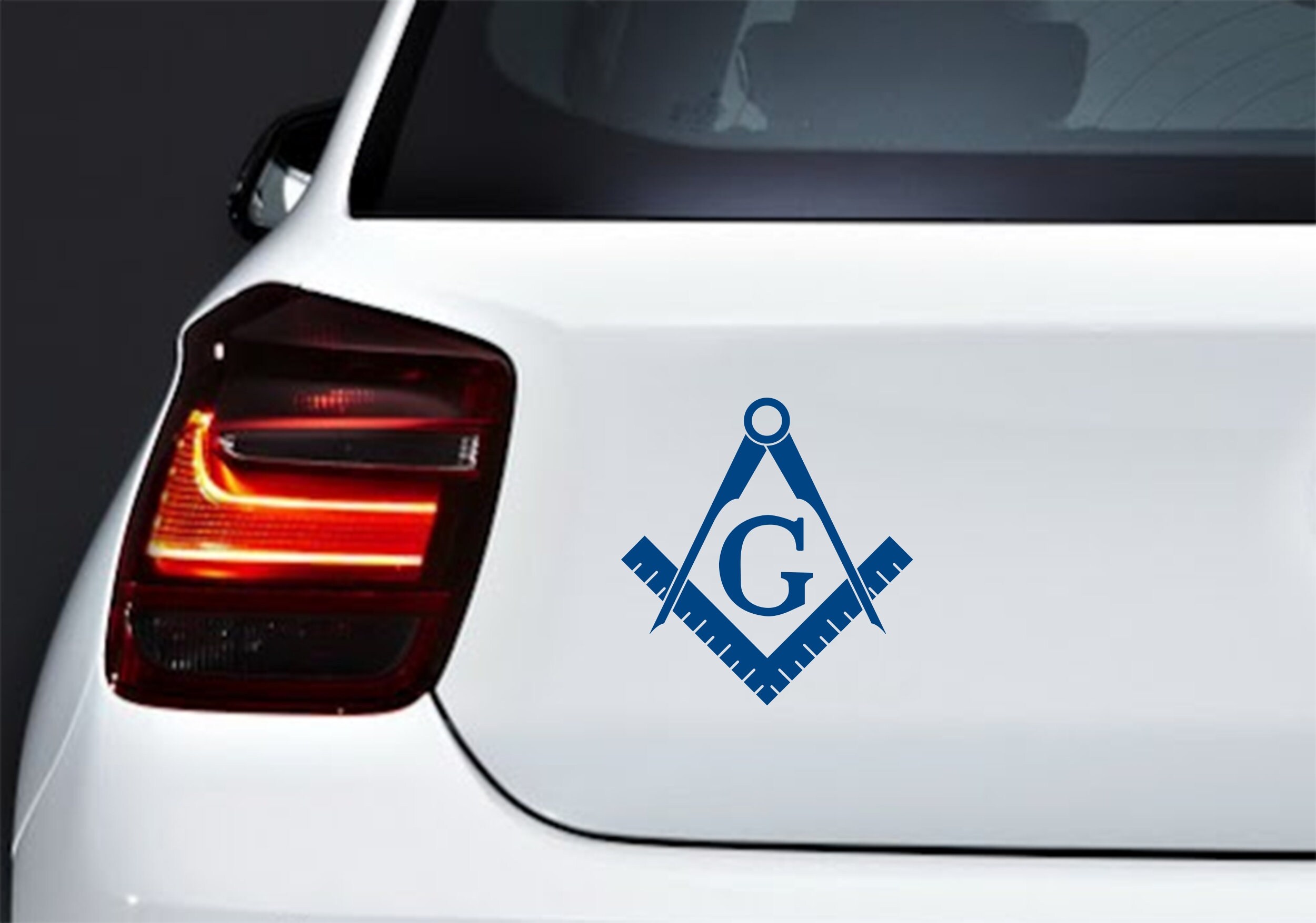 Freemason Symbol Masonic Square and Compasses Car Laptop Motorbike ...