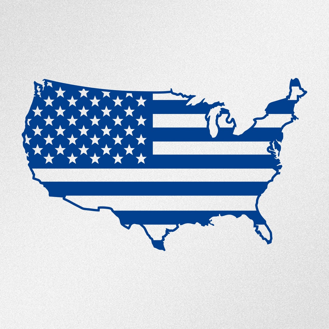 American Map Flag, USA, United States of America, Vinyl Decal Sticker ...