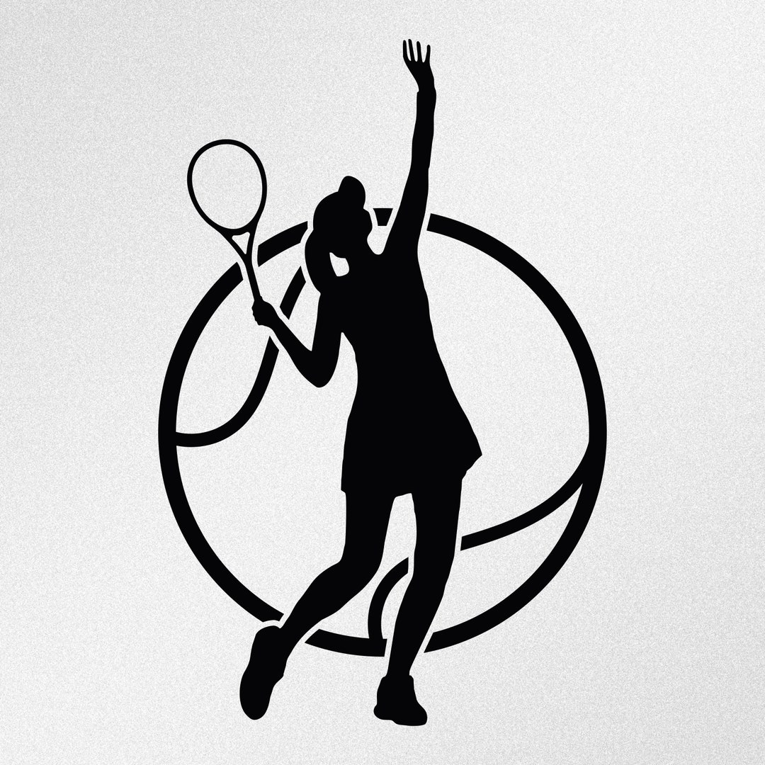 Female Tennis Player Ball Contour Car Laptop Motorbike Vinyl Decal ...
