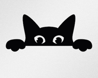 Peeking Cat Sticker Decal Tp184 for Car Bumper Window Wall Vinyl - Etsy