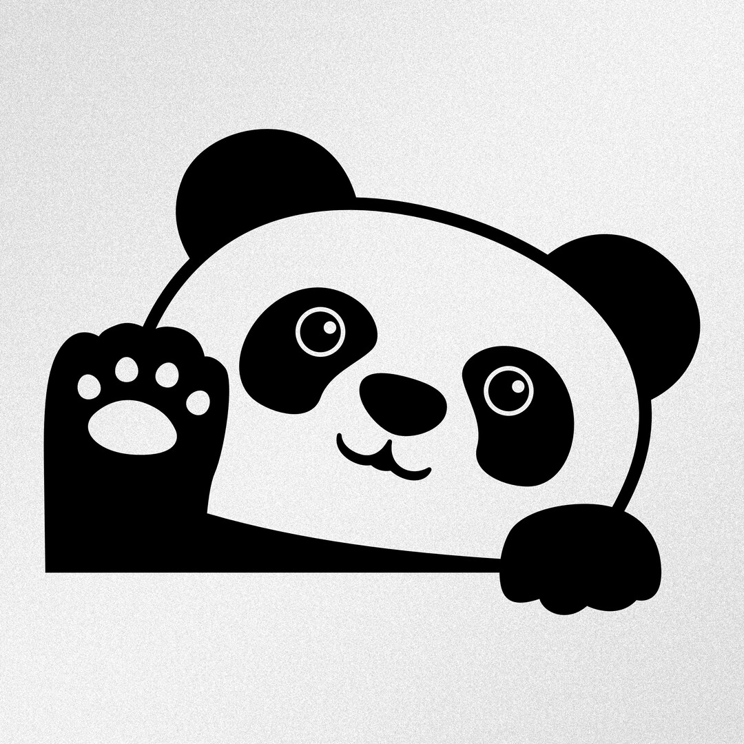 Panda Peeking and Waving Car Window Bumper Laptop Vinyl Decal Sticker ...