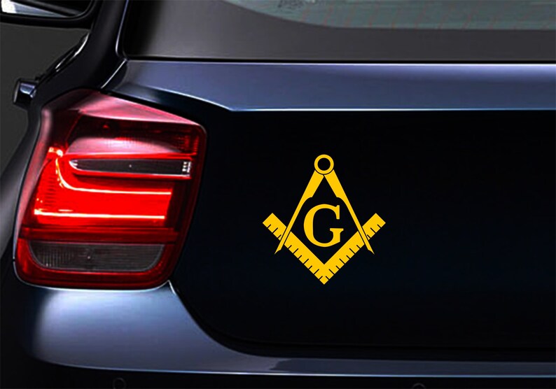 Freemason Symbol Masonic Square and Compasses Car Laptop Motorbike ...