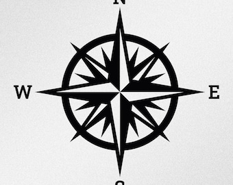 DECAL Compass Rose Windrose, Rose of the Winds Vinyl Decal, Car Window ...