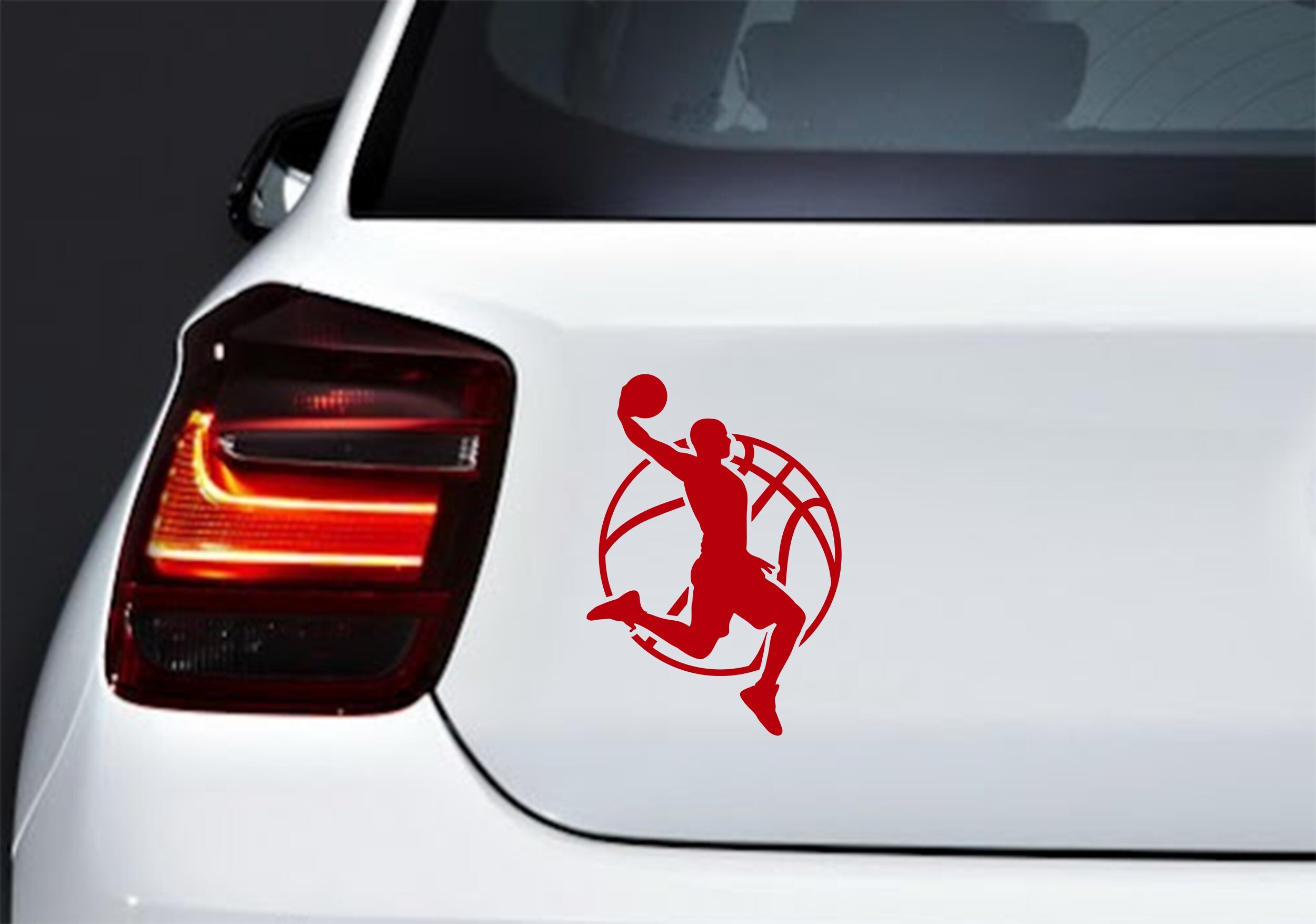 Basketball Player Ball Contour Car Laptop Motorbike Vinyl Decal Sticker ...