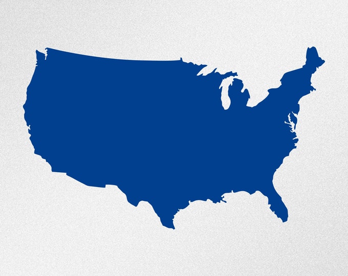 United States of America Map Vinyl Decal | All States Map Decal ...