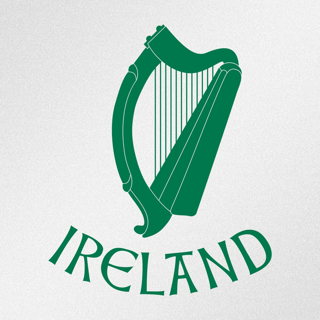 Ireland Harp Vinyl Decal Sticker - Etsy
