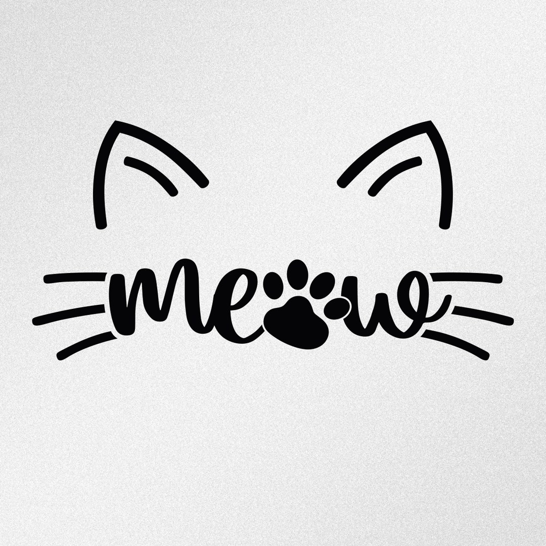 Meow Cat Face Paw Car Laptop Motorbike Vinyl Decal Sticker - Etsy