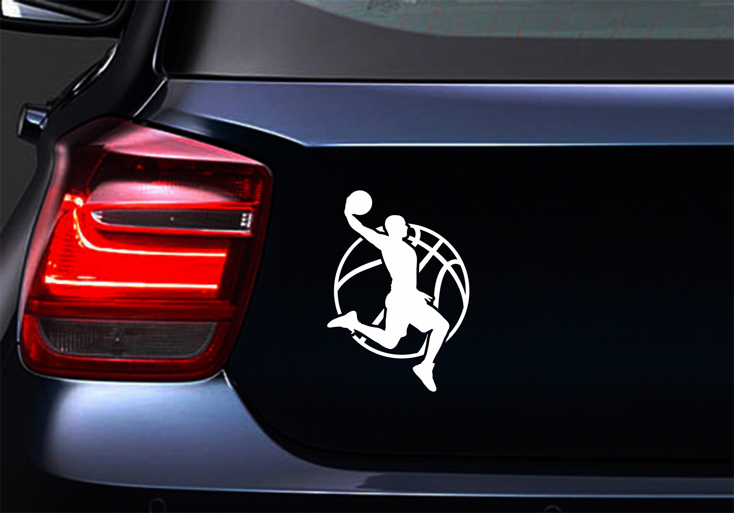 Basketball Player Ball Contour Car Laptop Motorbike Vinyl Decal Sticker ...
