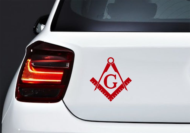 Freemason Symbol Masonic Square and Compasses Car Laptop Motorbike ...