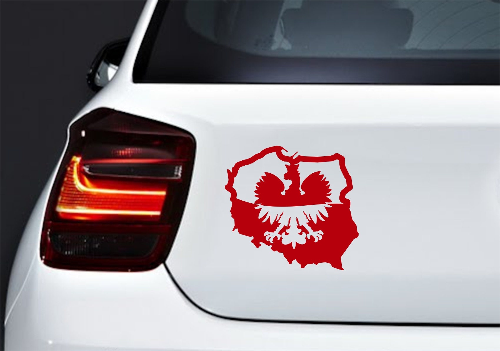 Polish Eagle Map Flag Poland Polska Car Laptop Motorbike Vinyl Decal ...