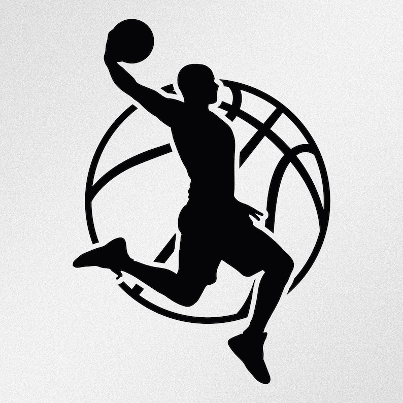 Basketball Player Ball Contour Car Laptop Motorbike Vinyl Decal Sticker ...