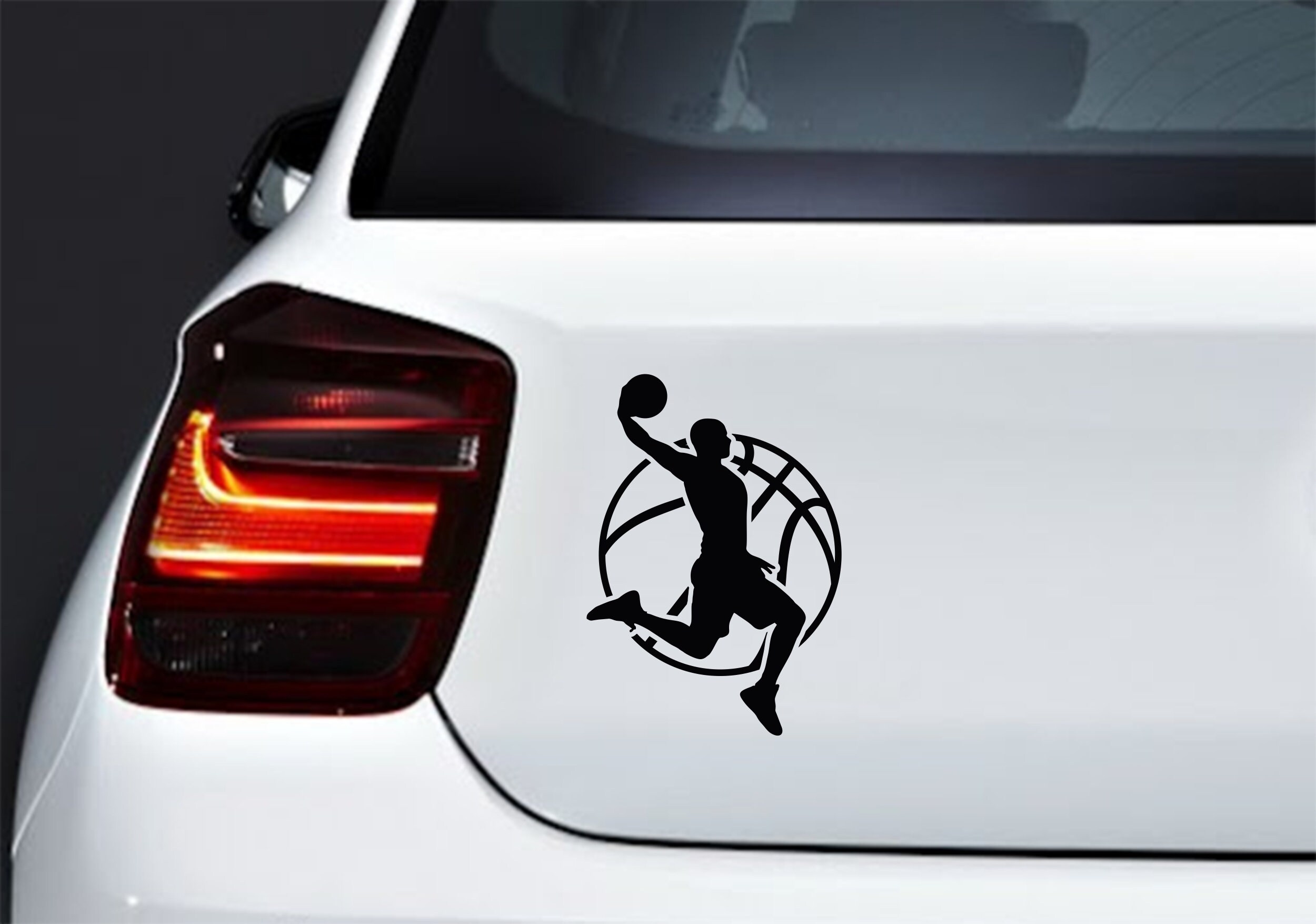 Basketball Player Ball Contour Car Laptop Motorbike Vinyl Decal Sticker ...
