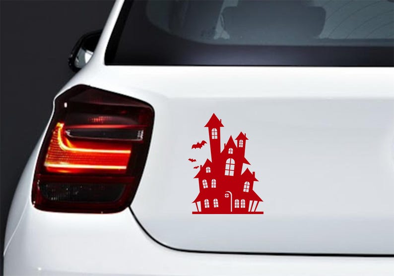 Halloween Haunted House Car Laptop Motorbike Vinyl Decal Sticker - Etsy