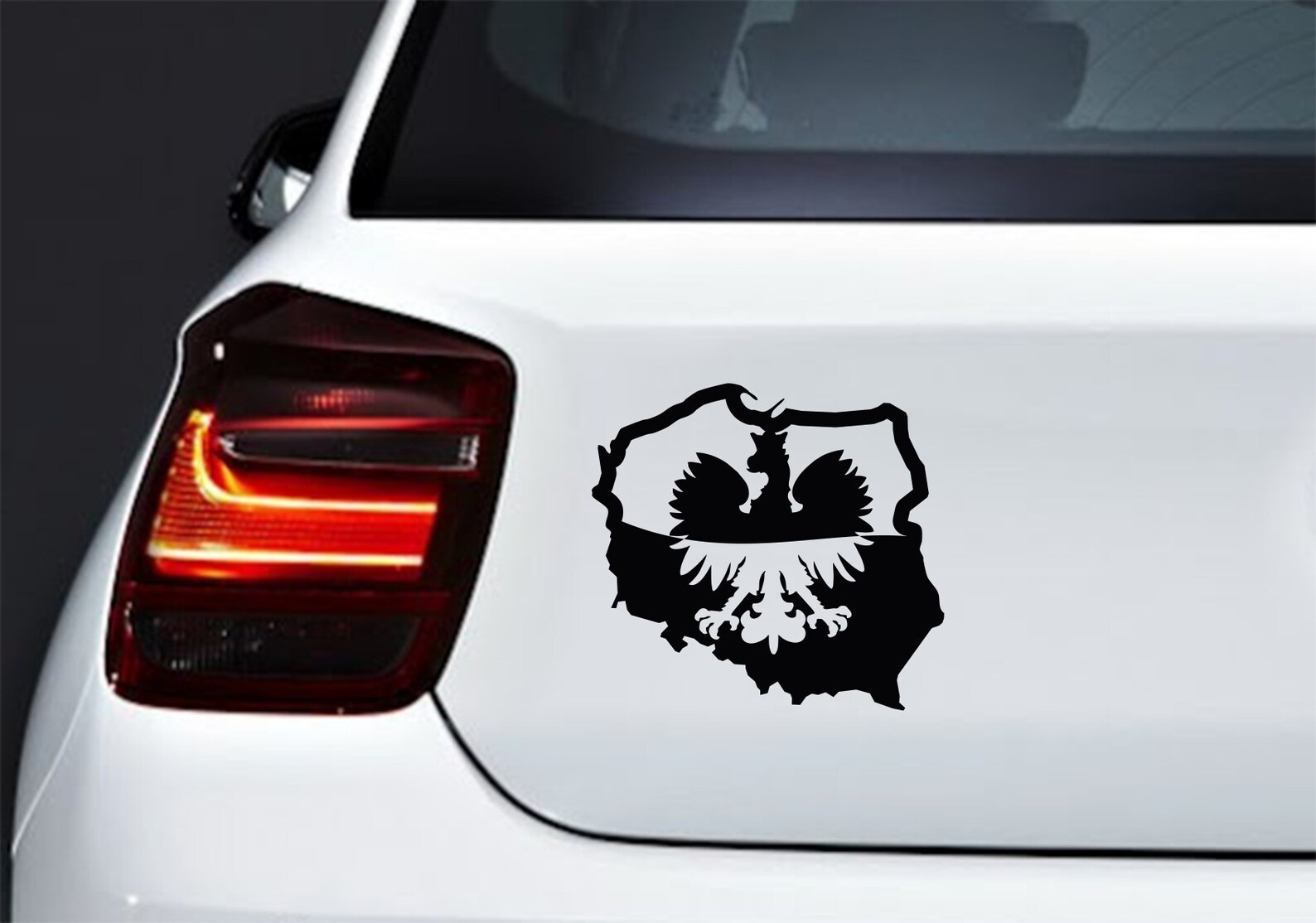 Polish Eagle Map Flag Poland Polska Car Laptop Motorbike Vinyl Decal ...