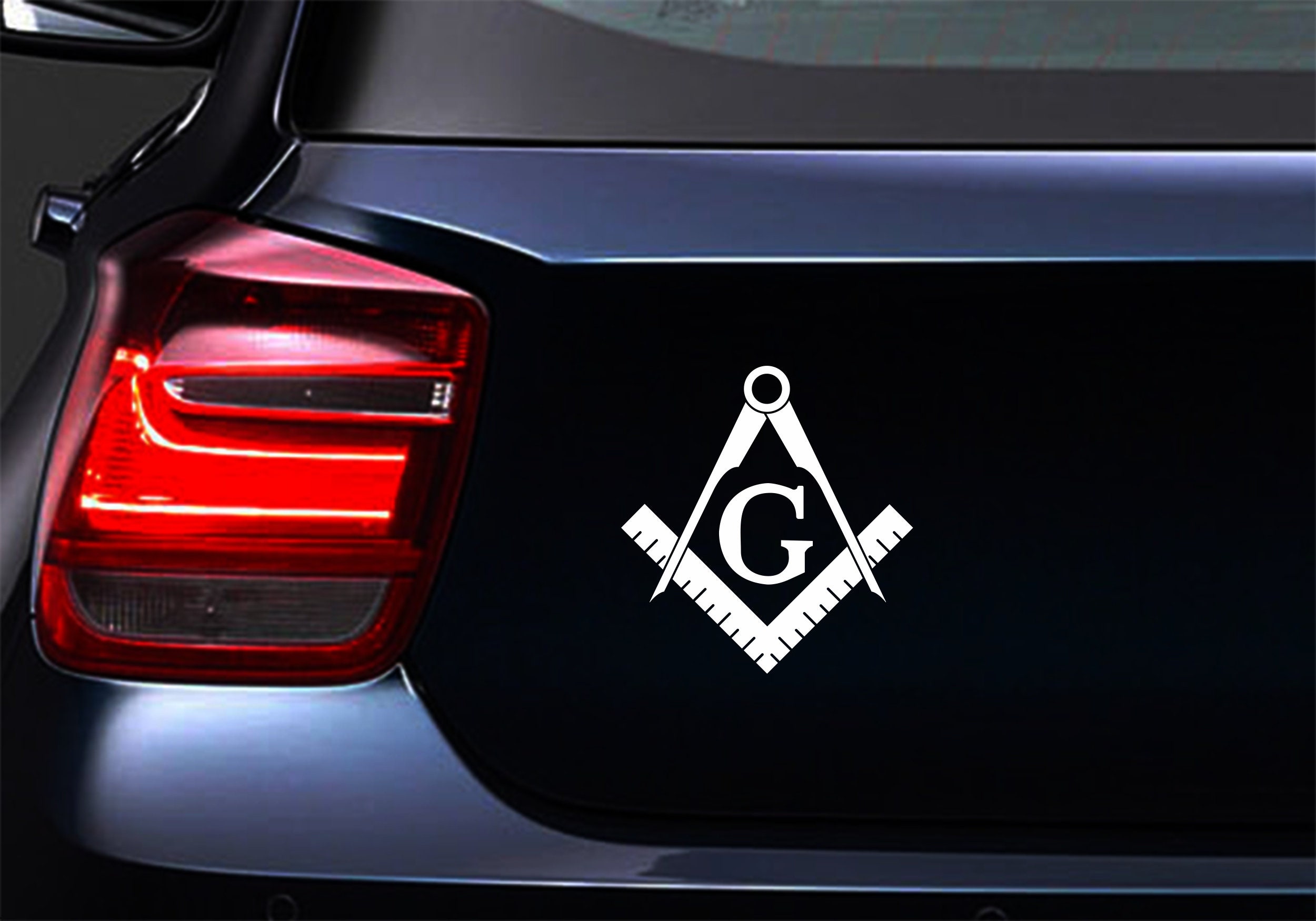 Freemason Symbol Masonic Square and Compasses Car Laptop Motorbike ...