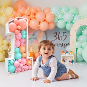 Number One Balloon Frame 36-inch DIY Party Filling Box 1st Birthday ...