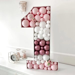 PRE-CUT Mosaic Number Balloon Frame 36-inch, 0-9 DIY Balloon Party ...