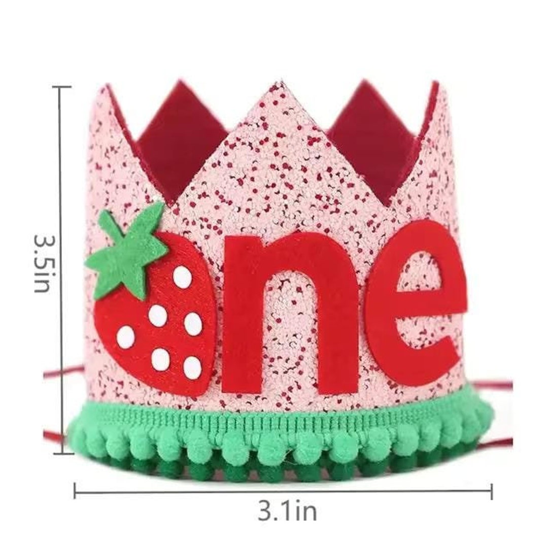 1st Birthday Crown, Strawberry Birthday Crown, First Birthday Crown ...