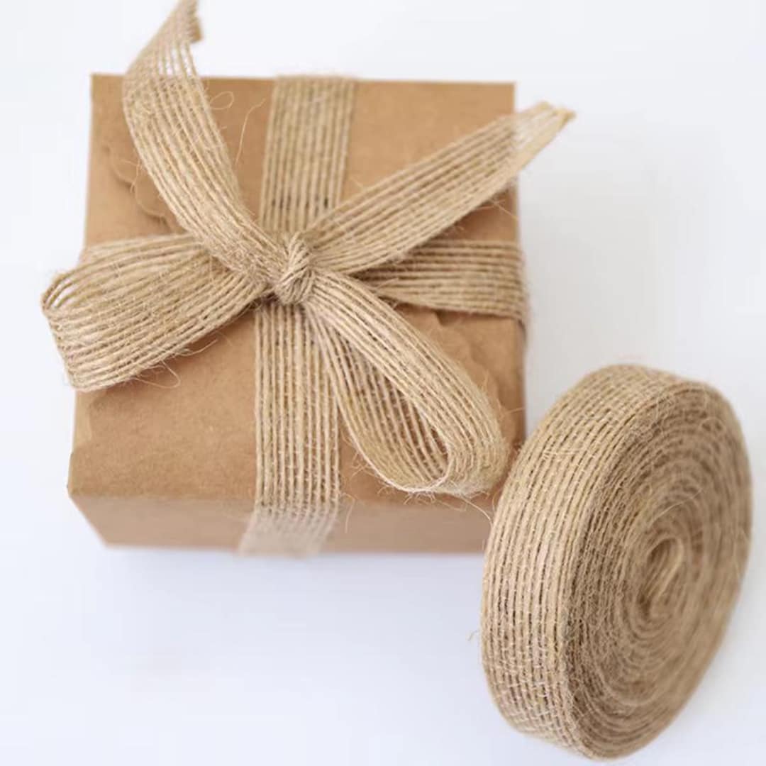 Natural Jute Ribbon, Rustic Hessian Burlap, Eco-friendly Gift Wrap (4.5 ...