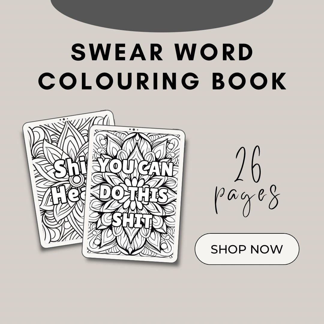 Adult Colouring Book Digital Colouring Pages Swear Word Colouring Book ...